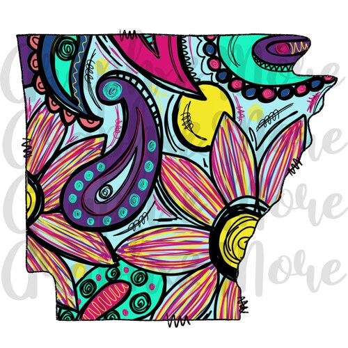 Springy AR PNG Arkansas Sublimation Design Hand Drawn - Etsy