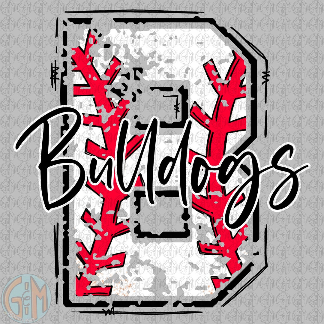 Bulldogs Baseball Letter PNG Sublimation Design Hand Drawn - Etsy