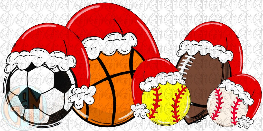 Christmas Sports PNG | Sublimation Design | Hand Drawn - Etsy