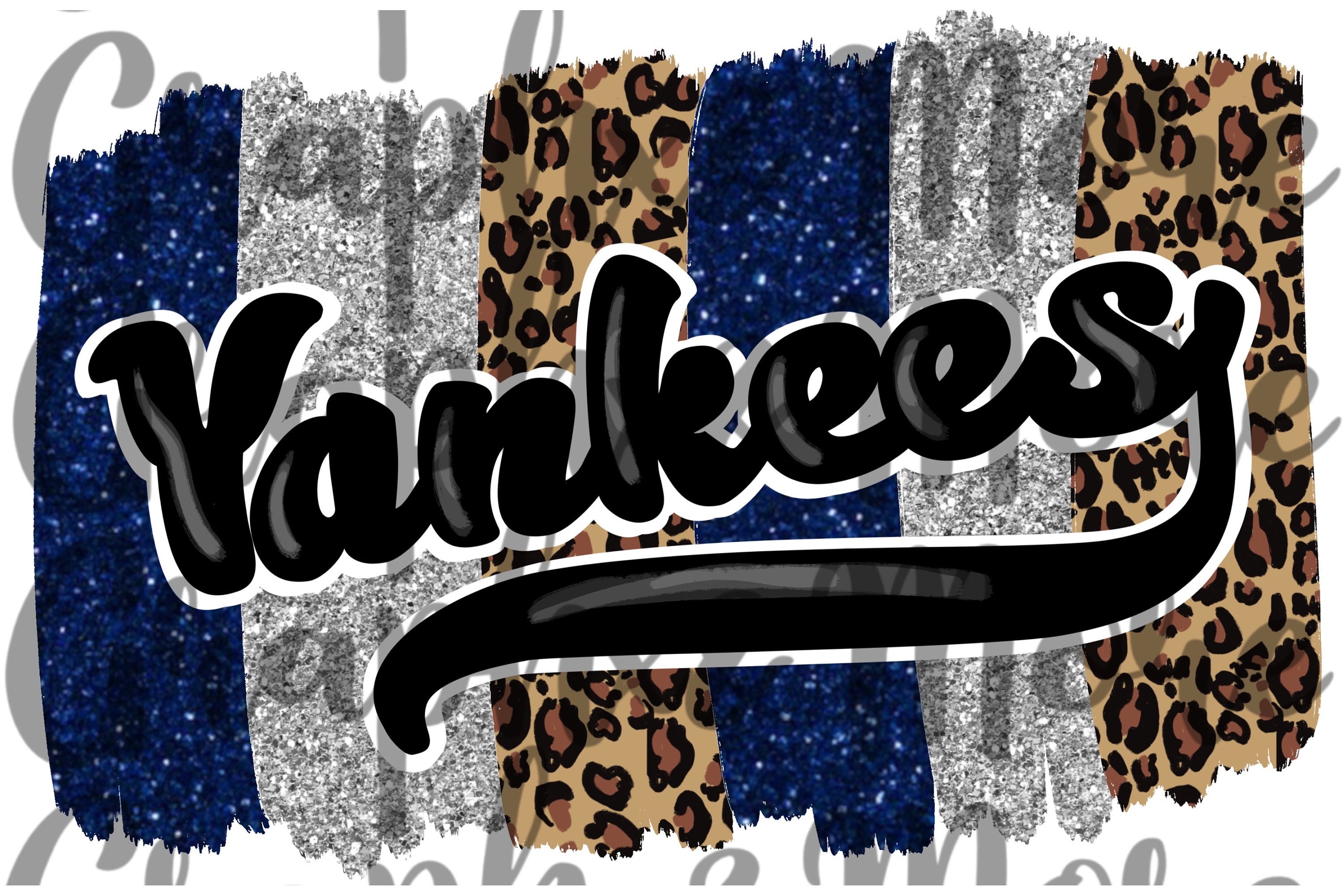 Brush Stroke Yankees PNG Hand Drawn Sublimation Design - Etsy