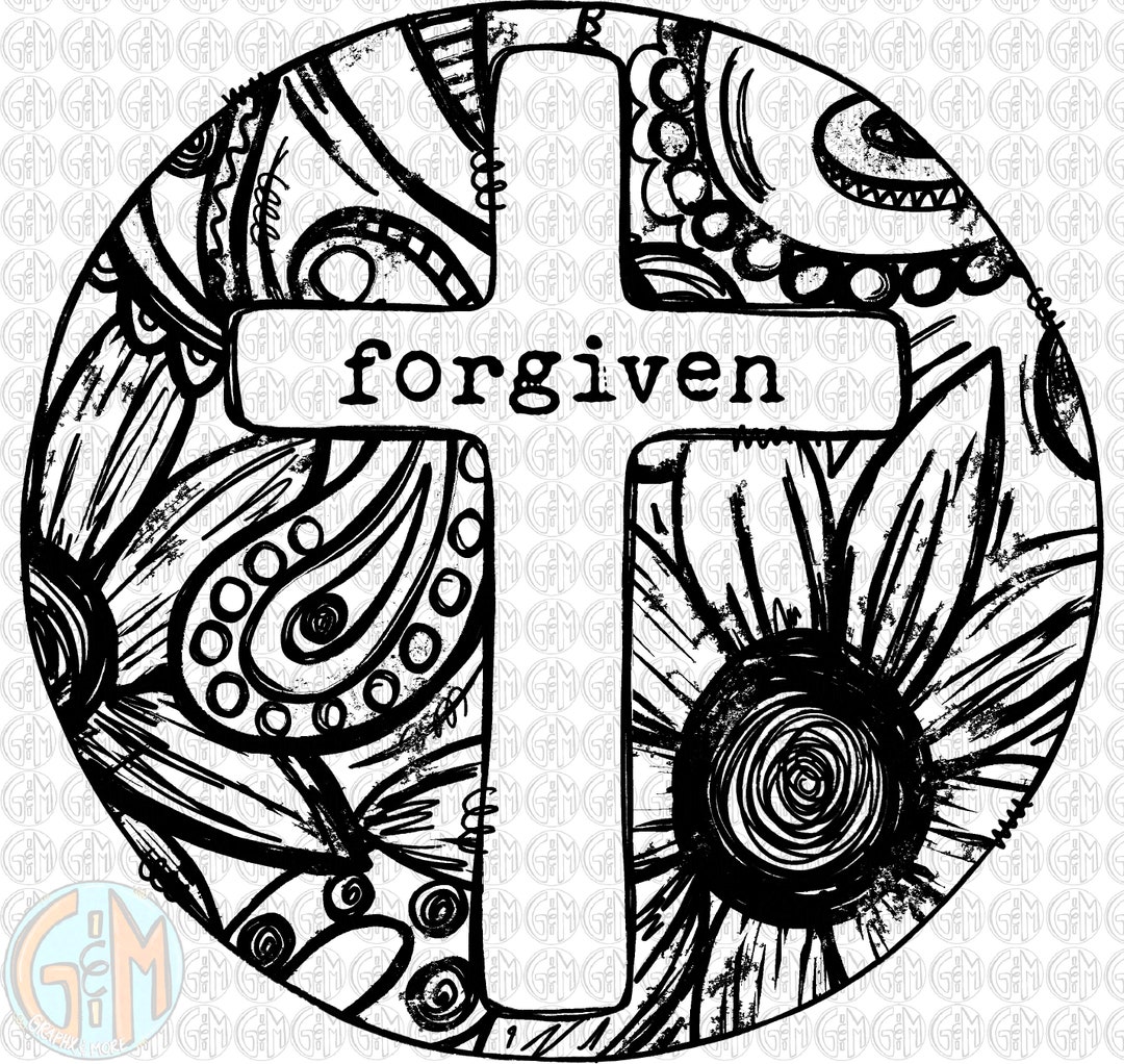 Single Color Springy Forgiven Cross PNG Sublimation Design - Etsy