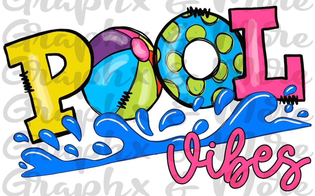 Pool Vibes PNG | Sublimation Design | Hand Drawn - Etsy