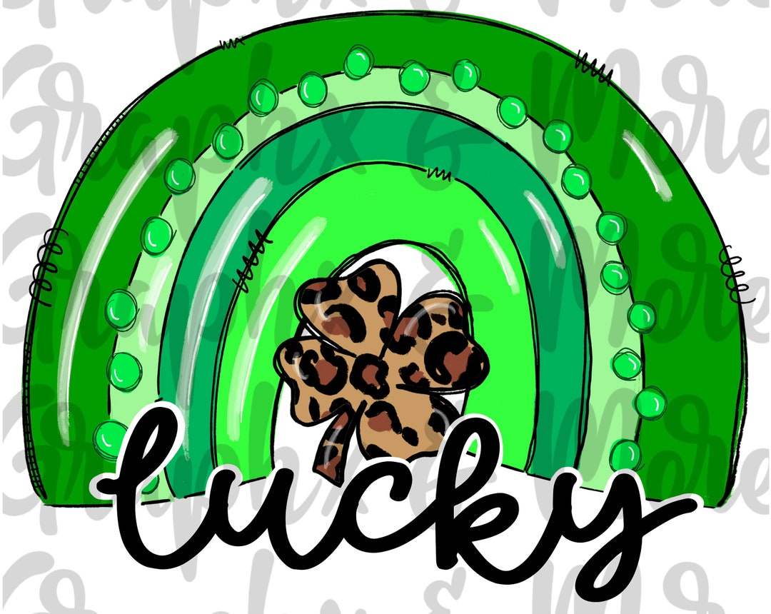 Lucky Rainbow PNG | Sublimation Design | Hand Drawn - Etsy