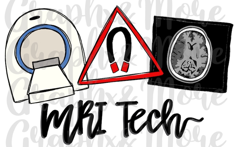 MRI Tech PNG Hand Drawn Sublimation Design 2 Variations | Etsy