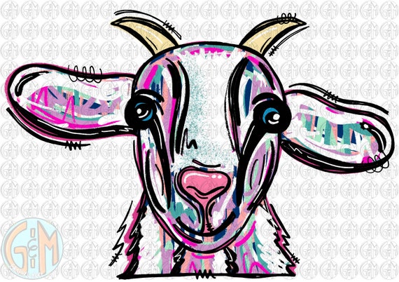 Funky Goat PNG Hand Drawn Sublimation Design - Etsy