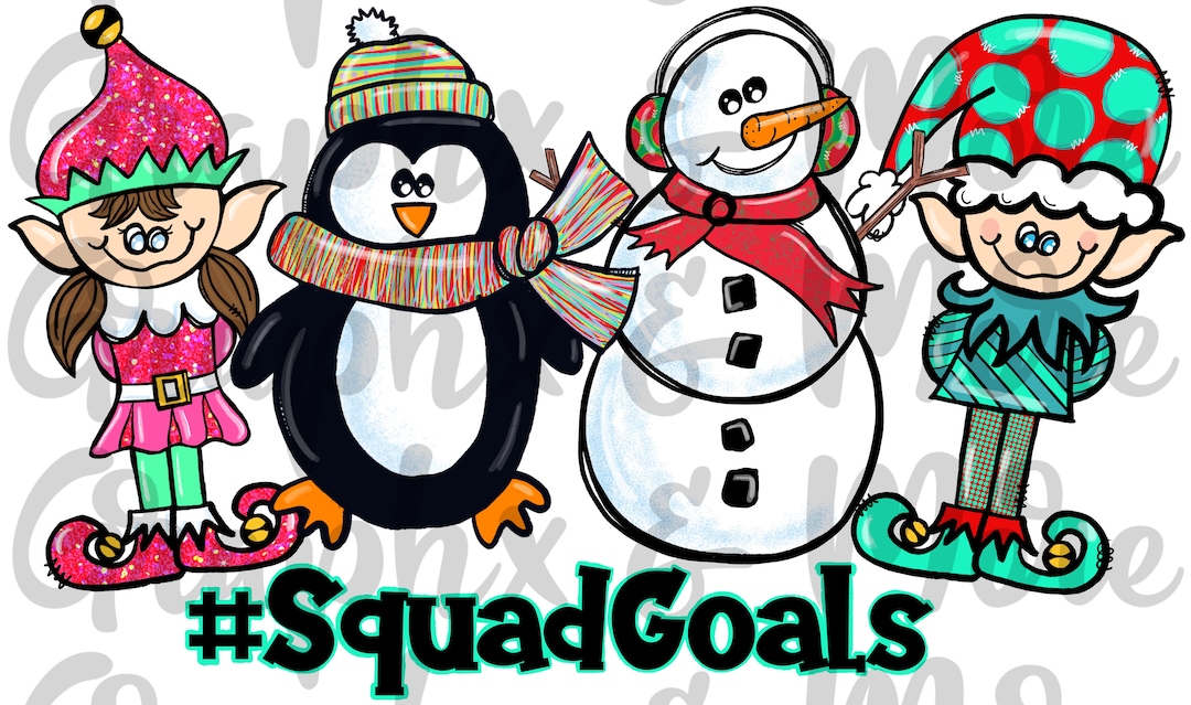 Christmas Squad Goals PNG | Sublimation Design | Hand Drawn - Etsy