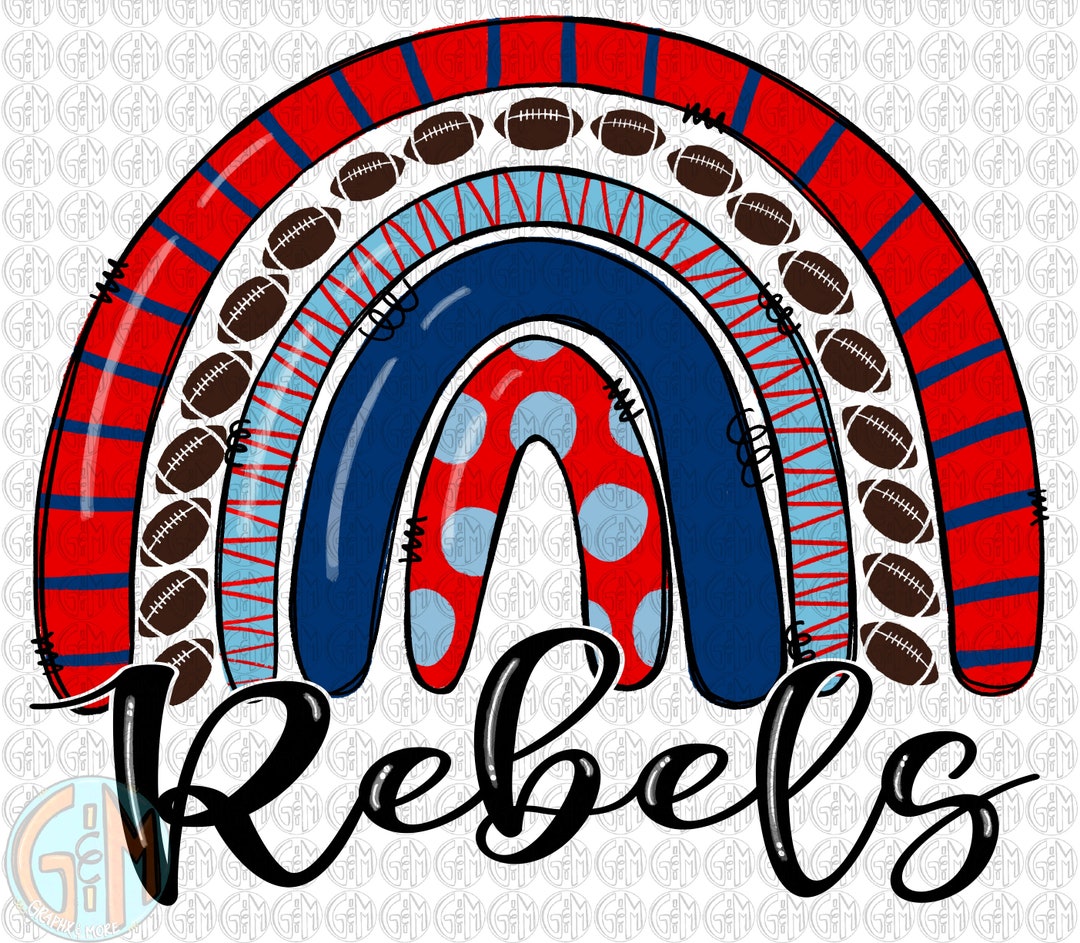 Rebels Football Rainbow PNG | Hand Drawn | Sublimation Design - Etsy