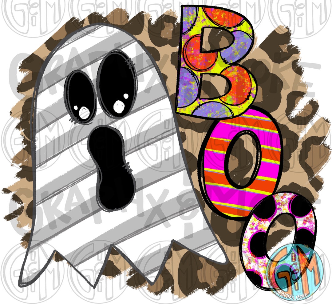 Boo Ghost PNG | Hand Drawn | Sublimation Design - Etsy
