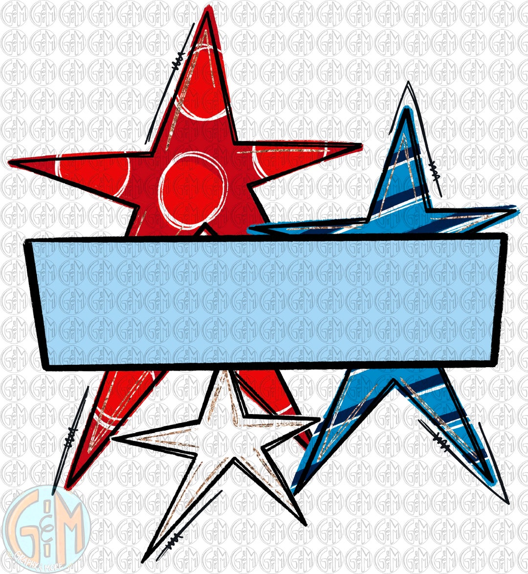 Split Stars PNG | Hand Drawn | Sublimation Design - Etsy