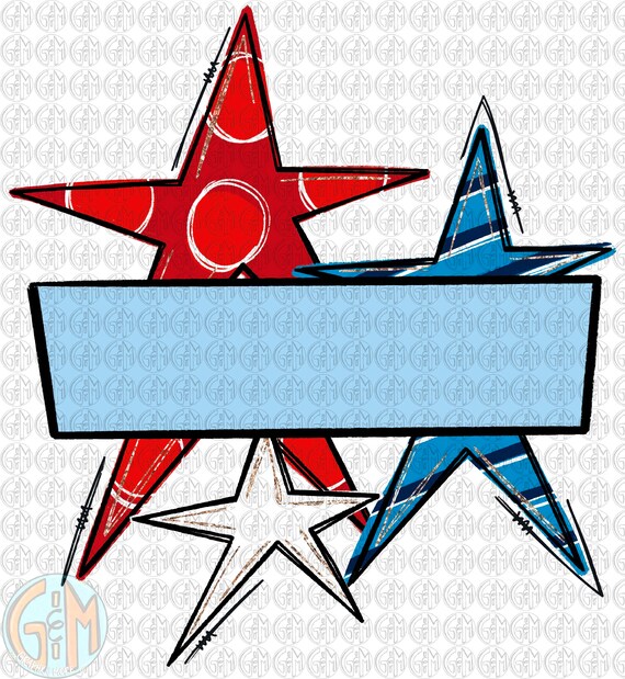Split Stars PNG Hand Drawn Sublimation Design - Etsy