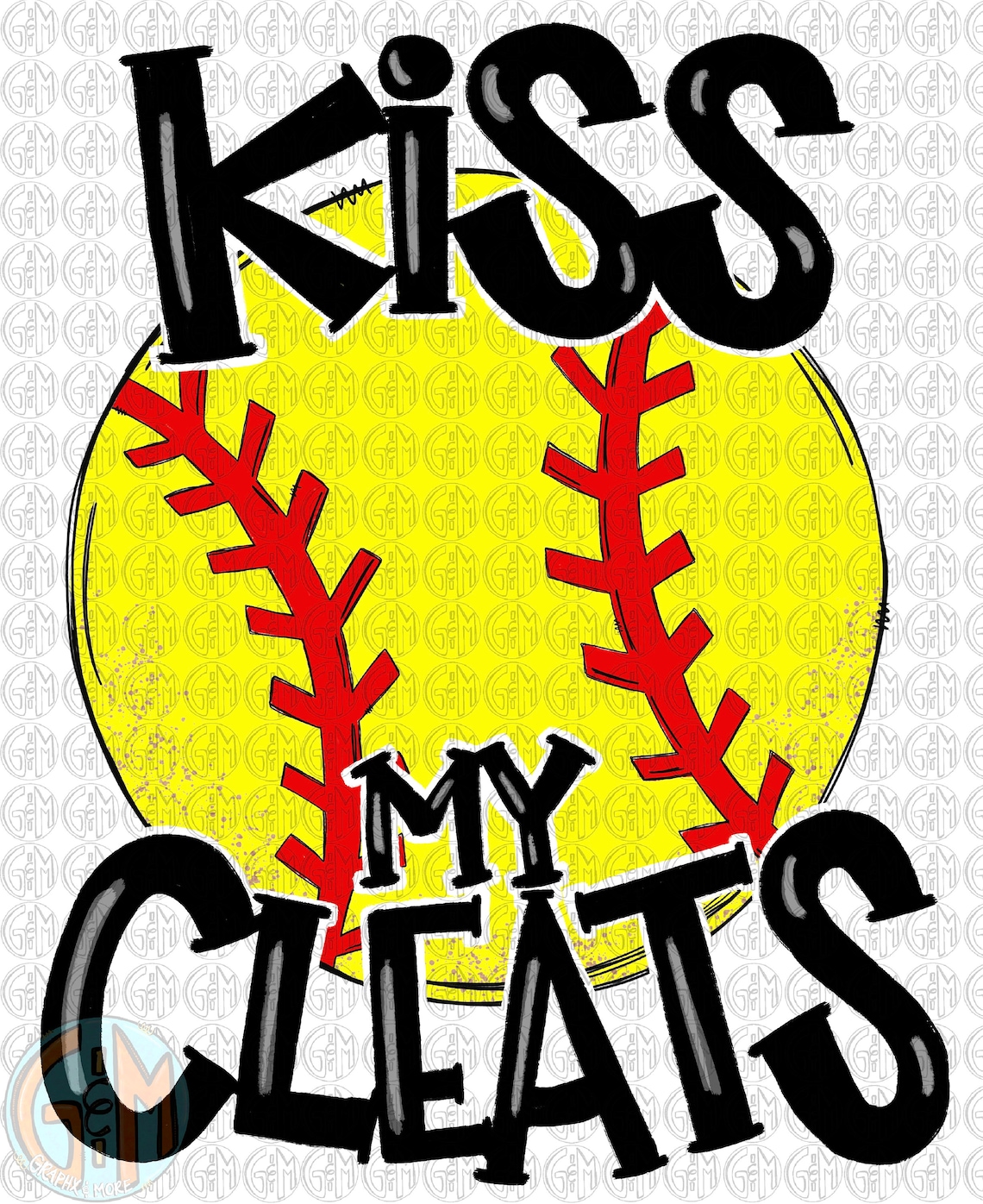 Kiss My Cleats Softball PNG Hand Drawn Sublimation Design - Etsy