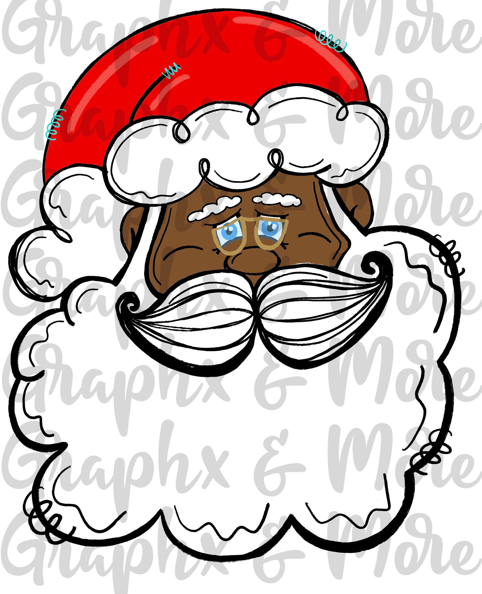 Red Santa Plain PNG Hand Drawn Sublimation Design - Etsy