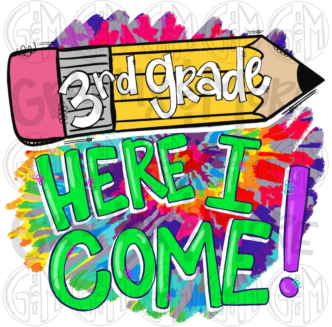 3. Klasse Hier komme ich PNG Hand gezeichnete Sublimationsdesign - Etsy ...