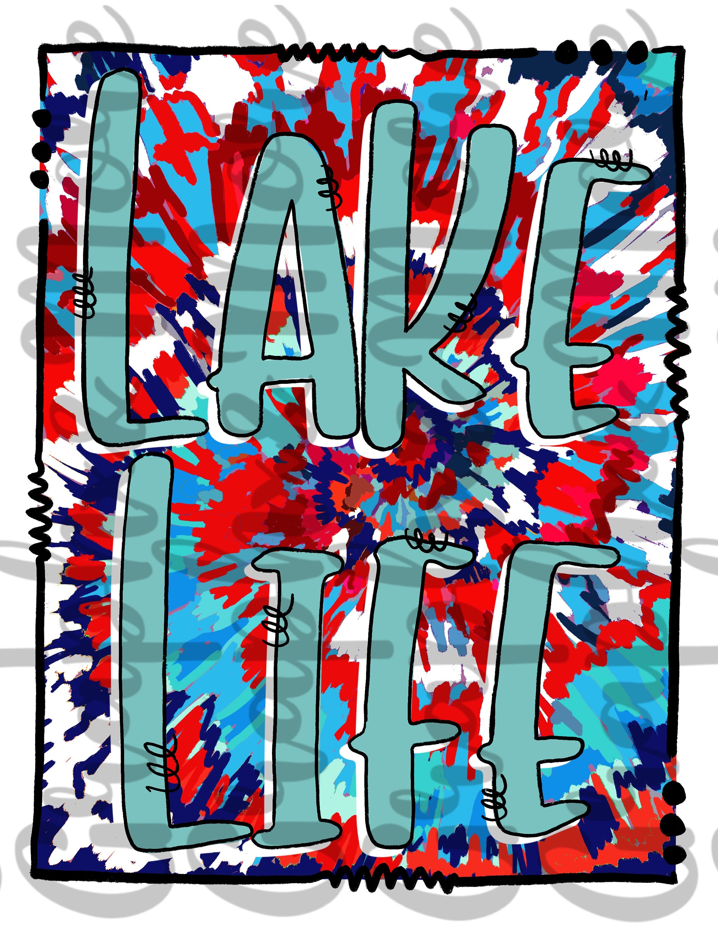Lake Life PNG Hand Drawn Sublimation Design - Etsy