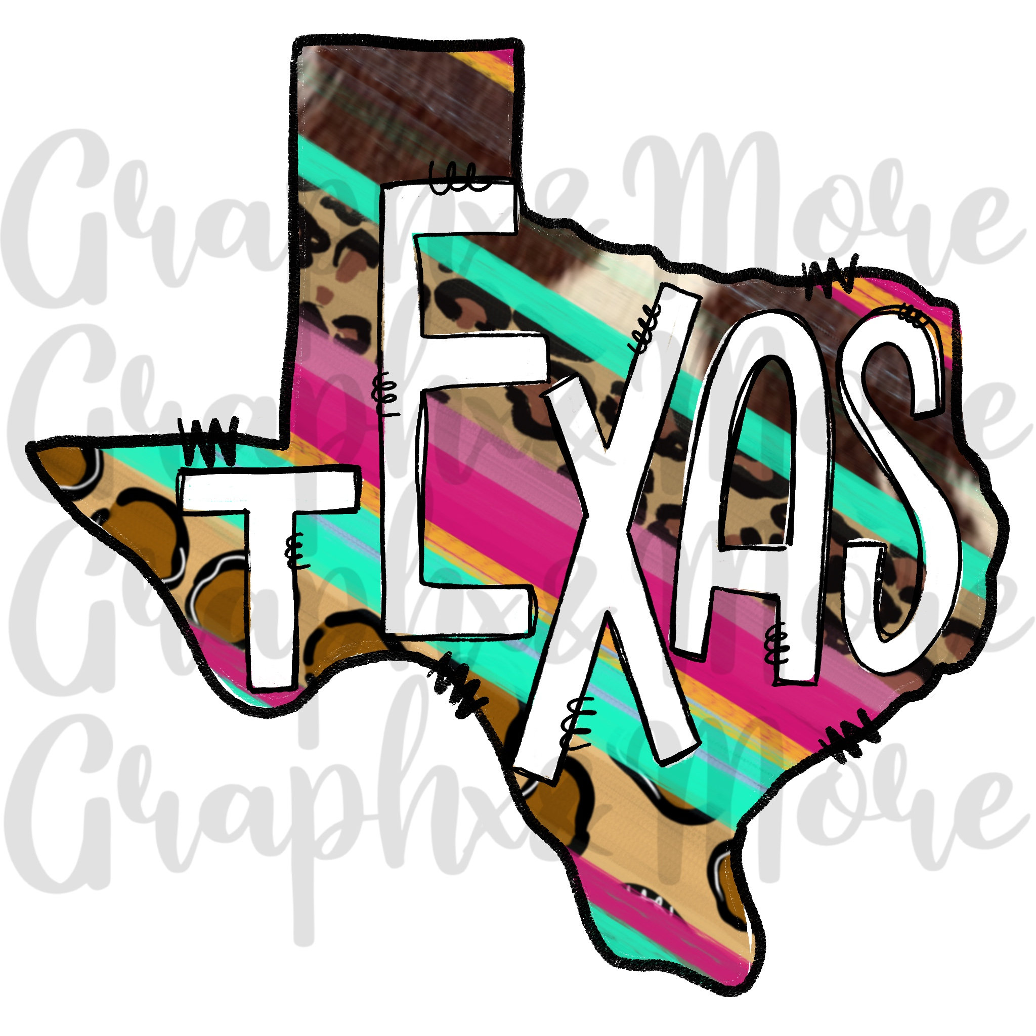 Texas PNG Hand Drawn Sublimation Design TX | Etsy