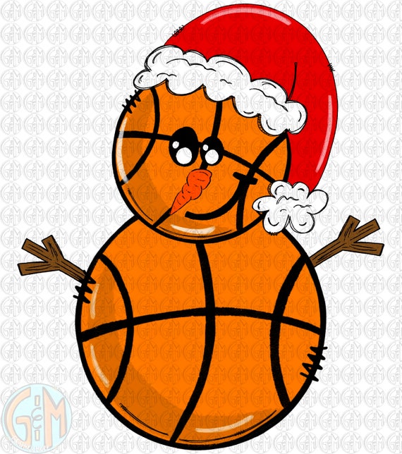 Basketball Snowman PNG Sublimation Design Hand Drawn - Etsy