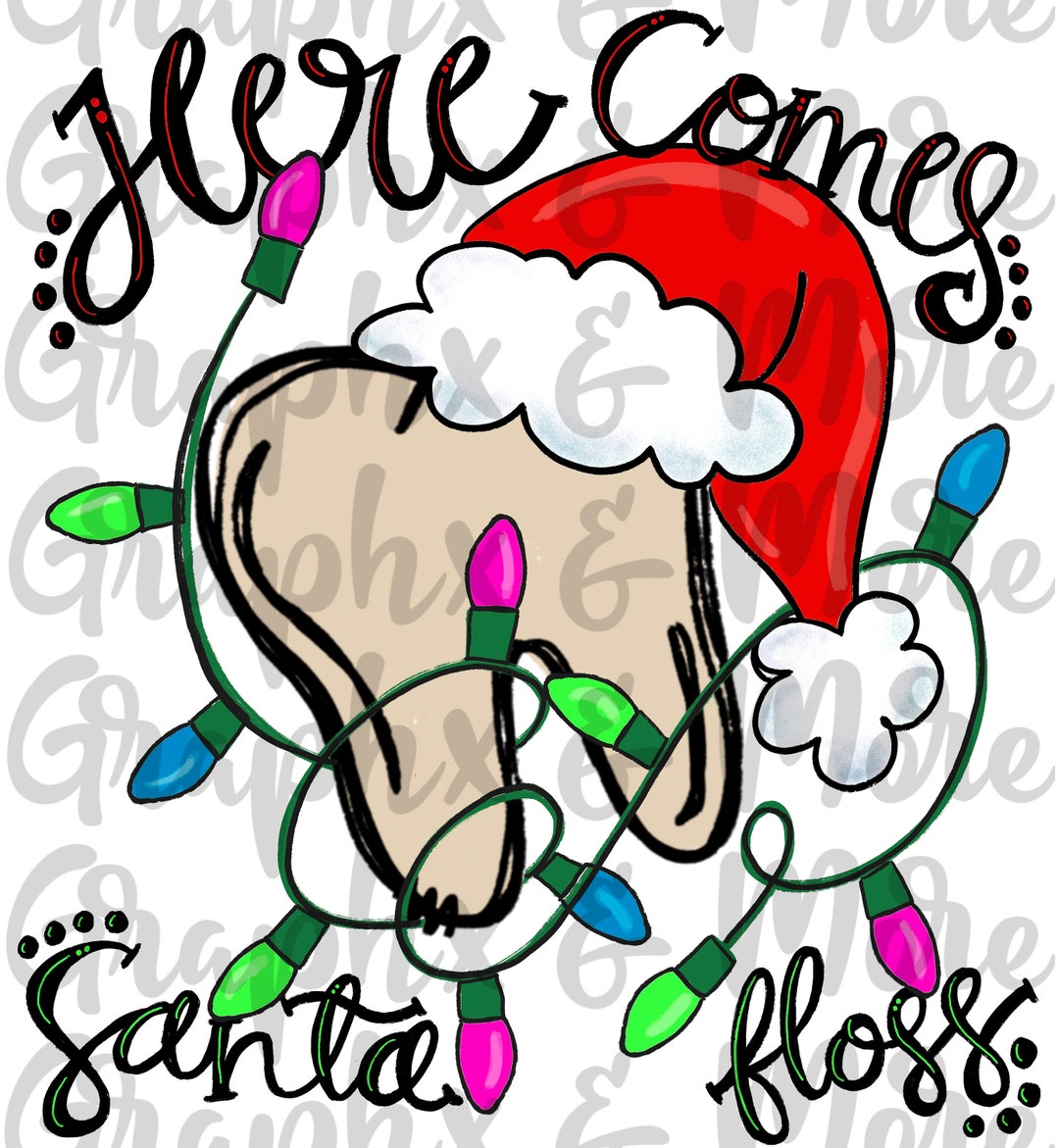 Here Comes Santa Floss PNG | Sublimation Design | Hand Drawn - Etsy