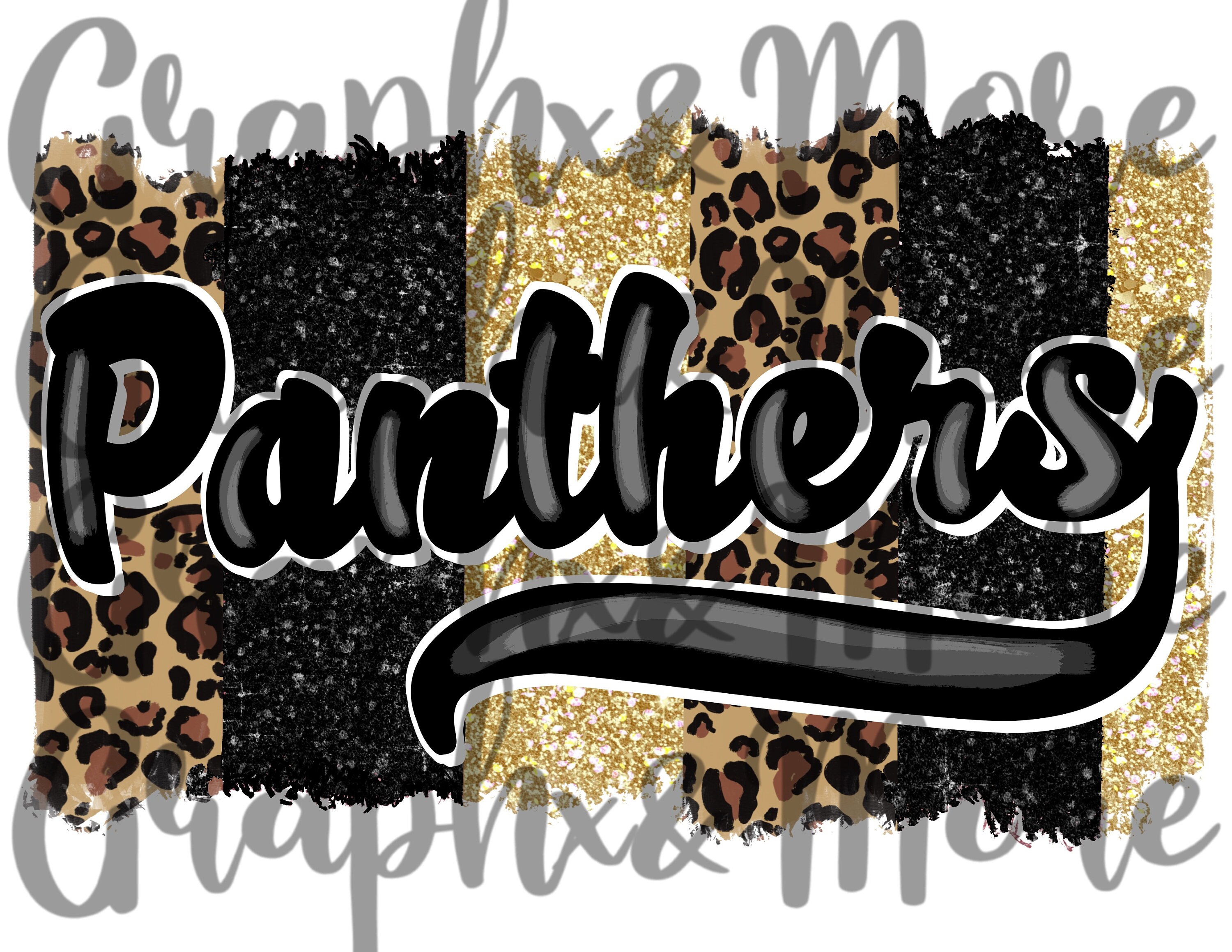 Brush Stroke Panthers PNG Hand Drawn Sublimation Design - Etsy