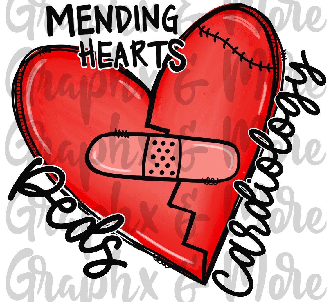 Mending Hearts Peds Cardiology PNG | Hand Drawn | Sublimation Design - Etsy