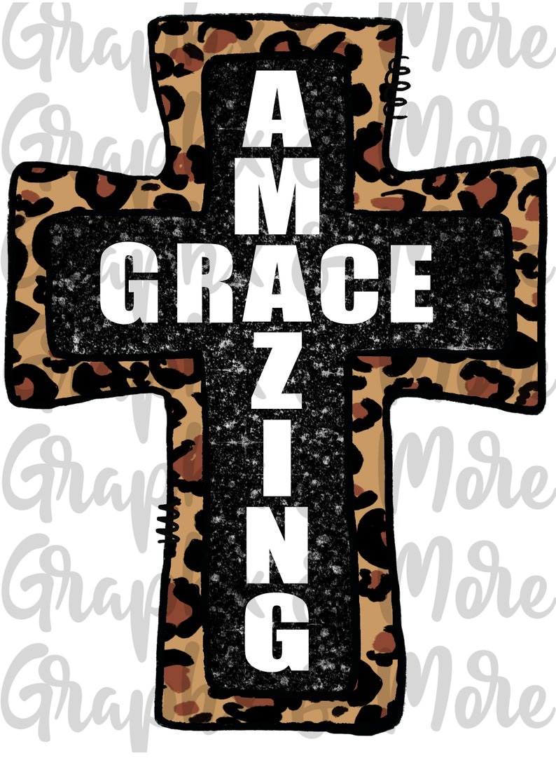 Amazing Grace Cross PNG Hand Drawn Sublimation Design - Etsy