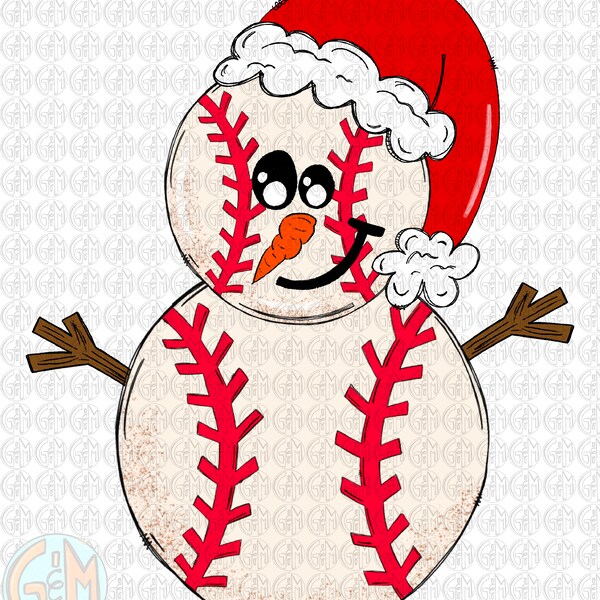 Baseball Snowman Svg - Etsy