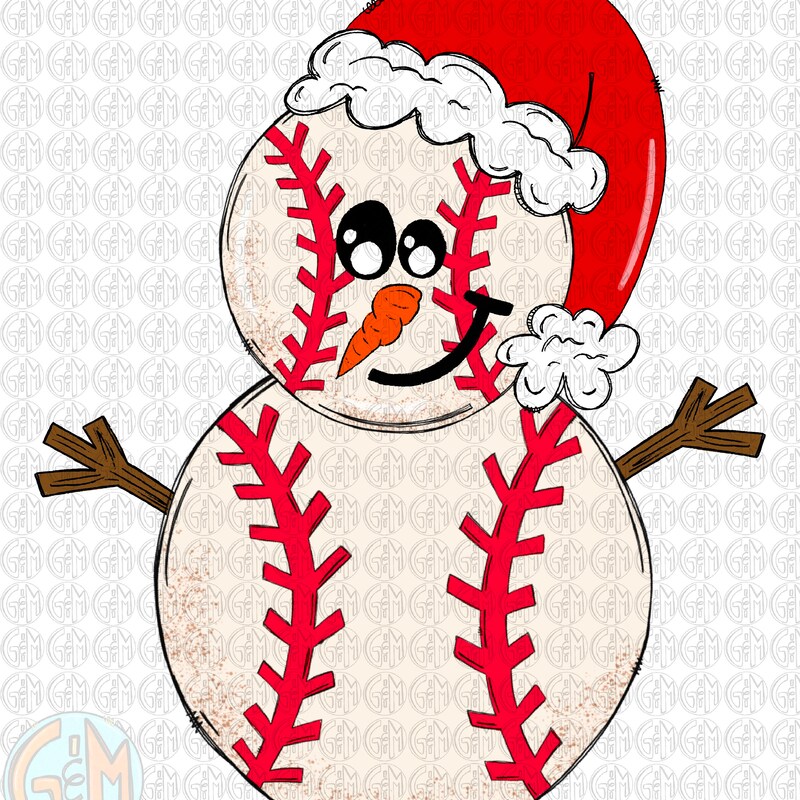 Baseball Snowman Svg - Etsy