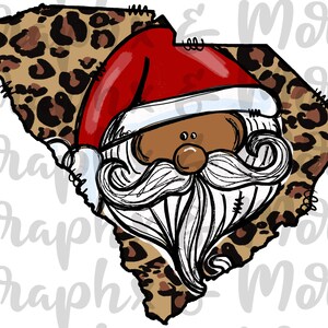 SC Leopard Santa PNG | South Carolina | 2 Variations | Sublimation ...
