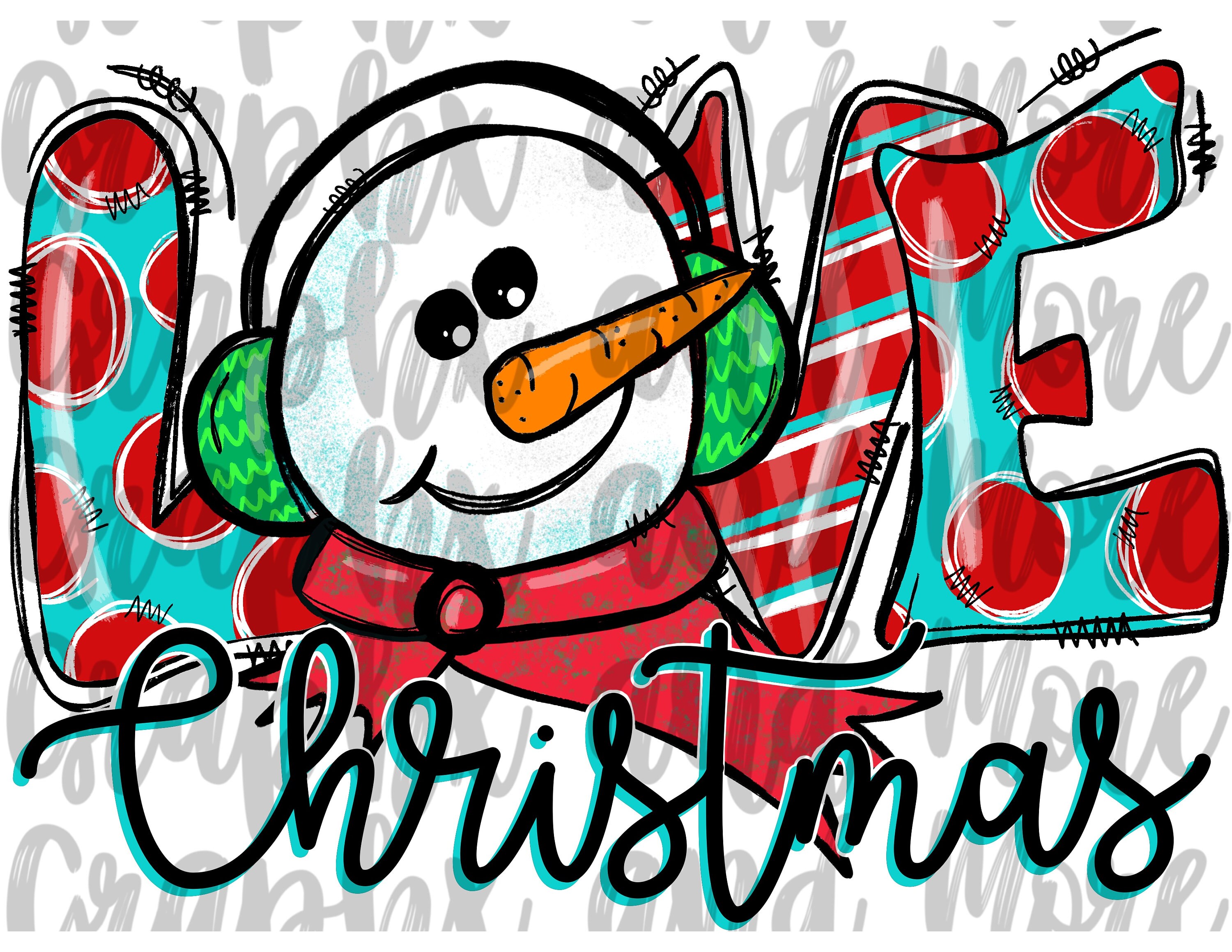 Love Snowman PNG | Sublimation Design | Hand Drawn - Etsy
