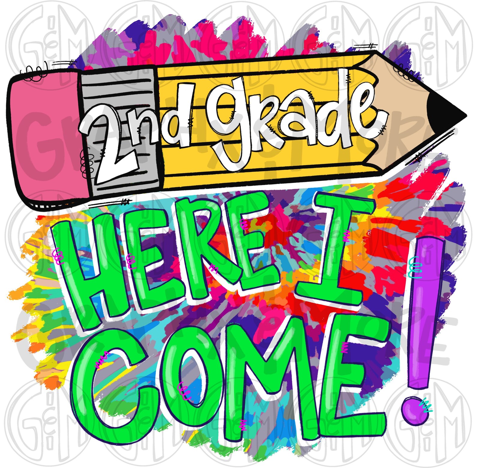 2nd Grade Here I Come PNG Hand Drawn Sublimation Design - Etsy