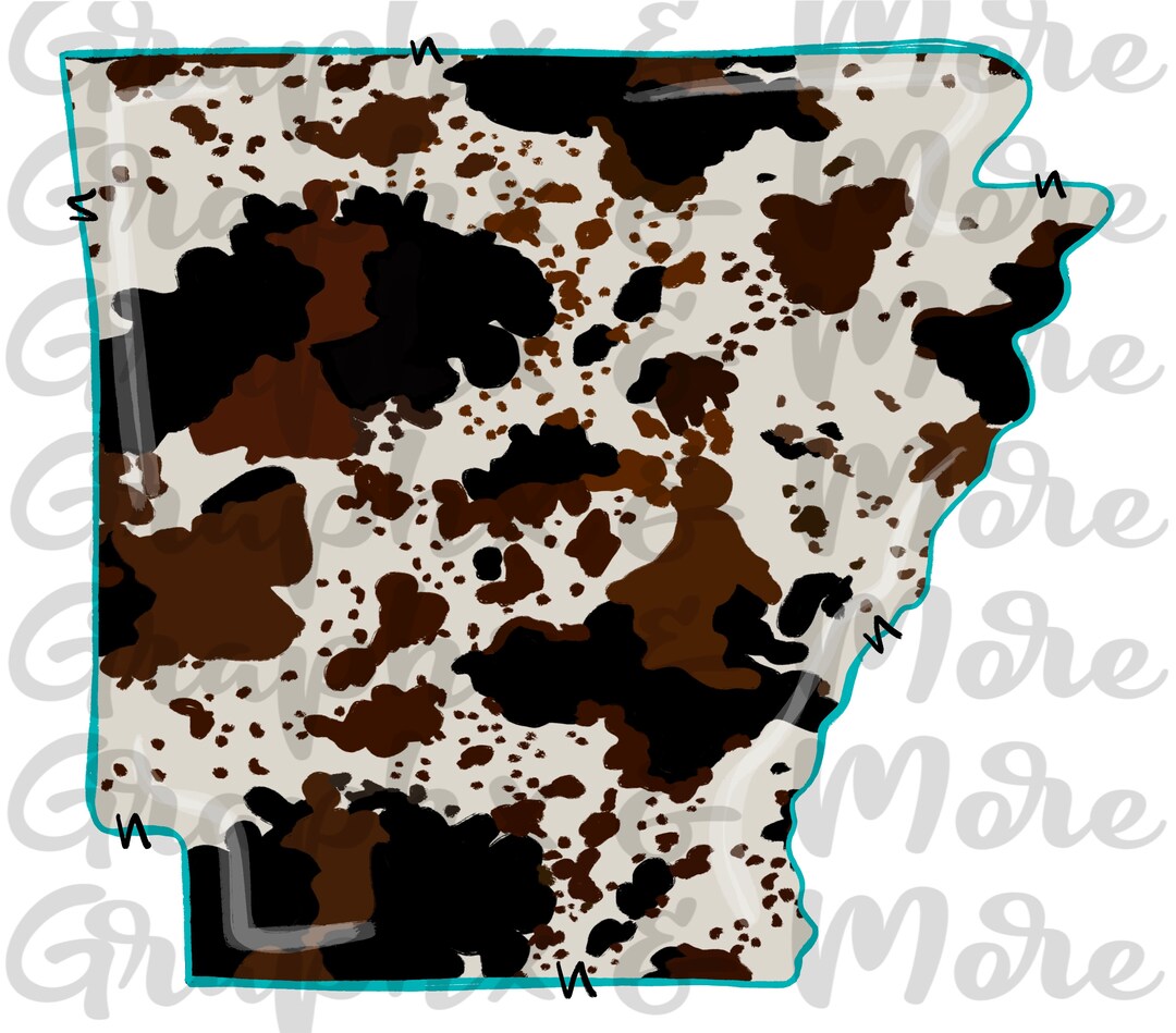 Cowprint AR PNG | Arkansas | Hand Drawn | Sublimation Design - Etsy