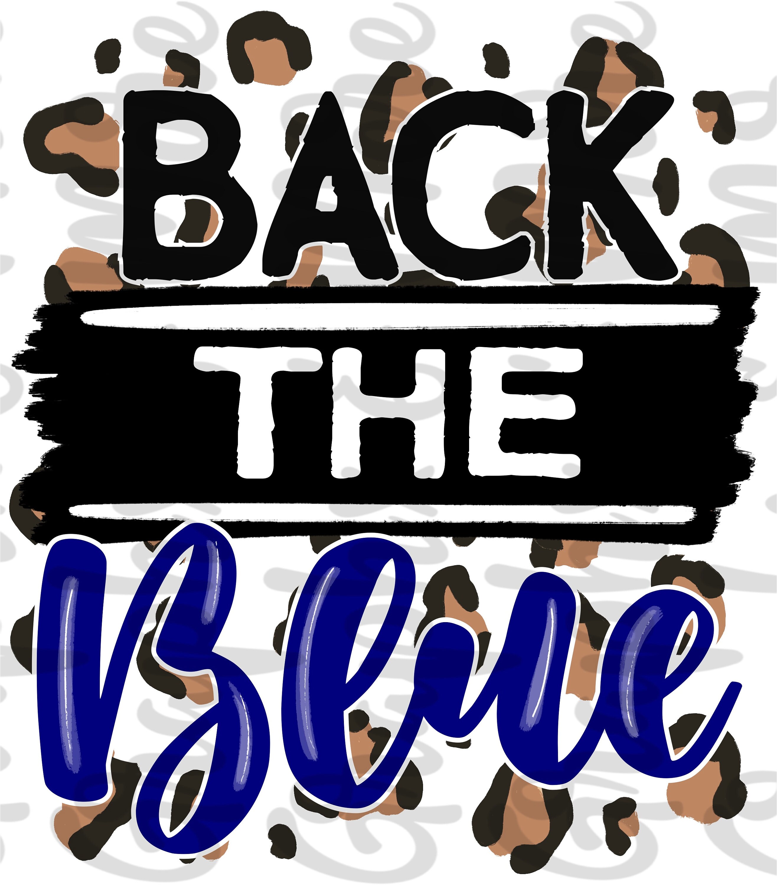 Back the Blue PNG Sublimation Design Hand Drawn - Etsy