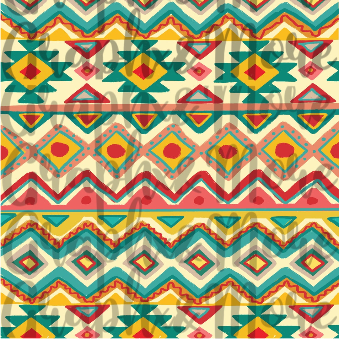 Aztec Digital Paper PNG | 12x12 | Hand Drawn - Etsy