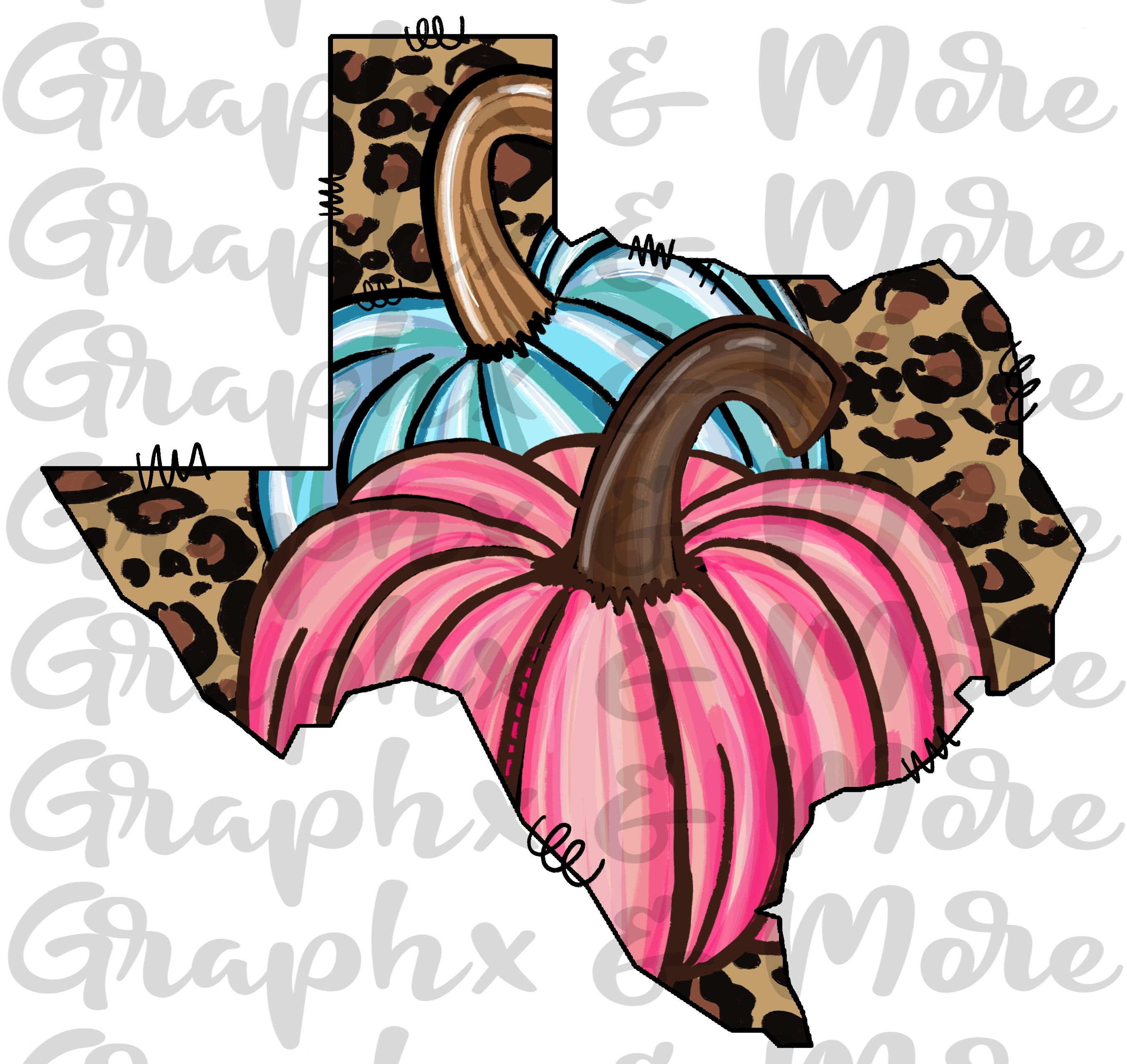 Texas With Pumpkins PNG | Hand Drawn | Sublimation Design | TX - Etsy