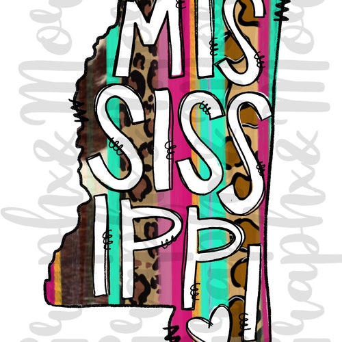 Cotton MS PNG Mississippi Hand Drawn Sublimation Design | Etsy