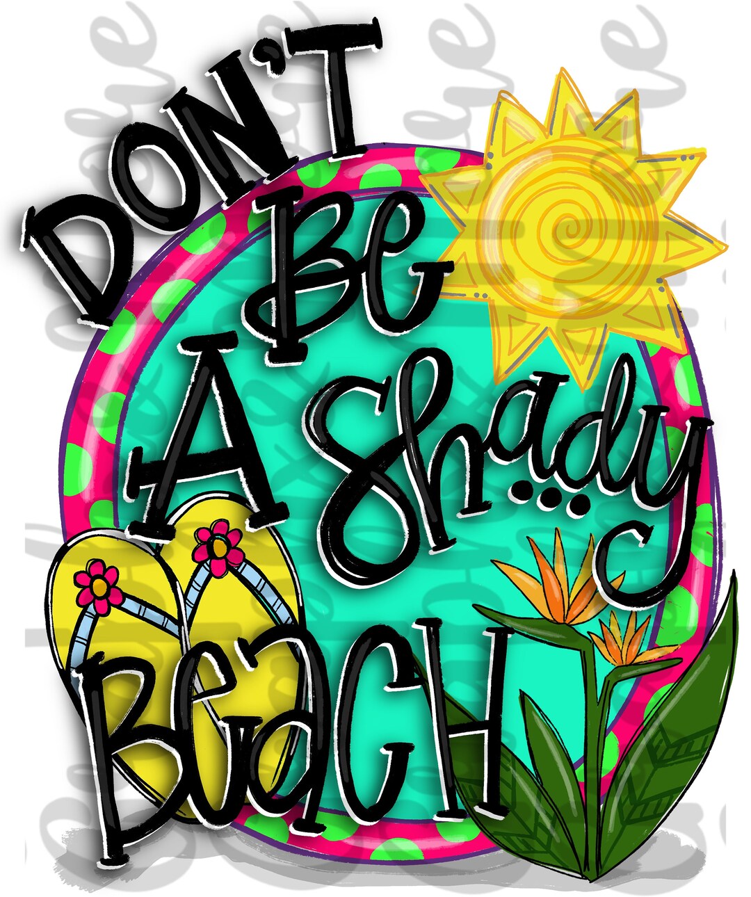 Shady Beach PNG | Hand Drawn | Sublimation Design - Etsy