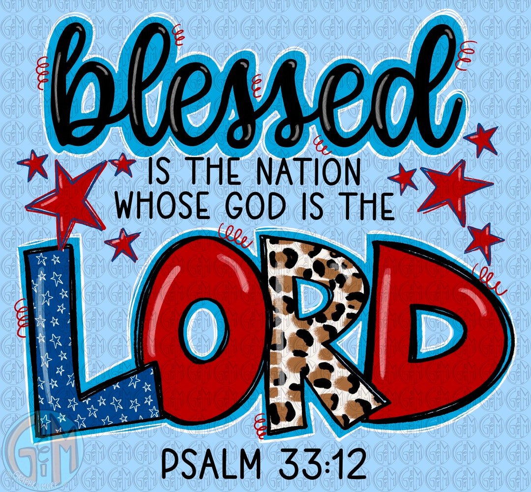 Blessed Nation PNG | Psalm 33:12 | Sublimation Design | Hand Drawn - Etsy