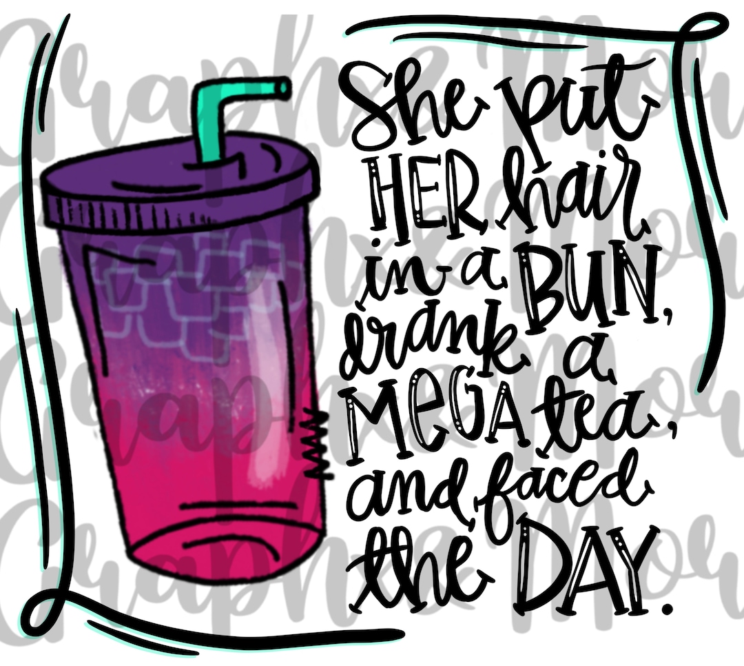 Bun and Mega Tea PNG | Hand Drawn | Sublimation Design - Etsy