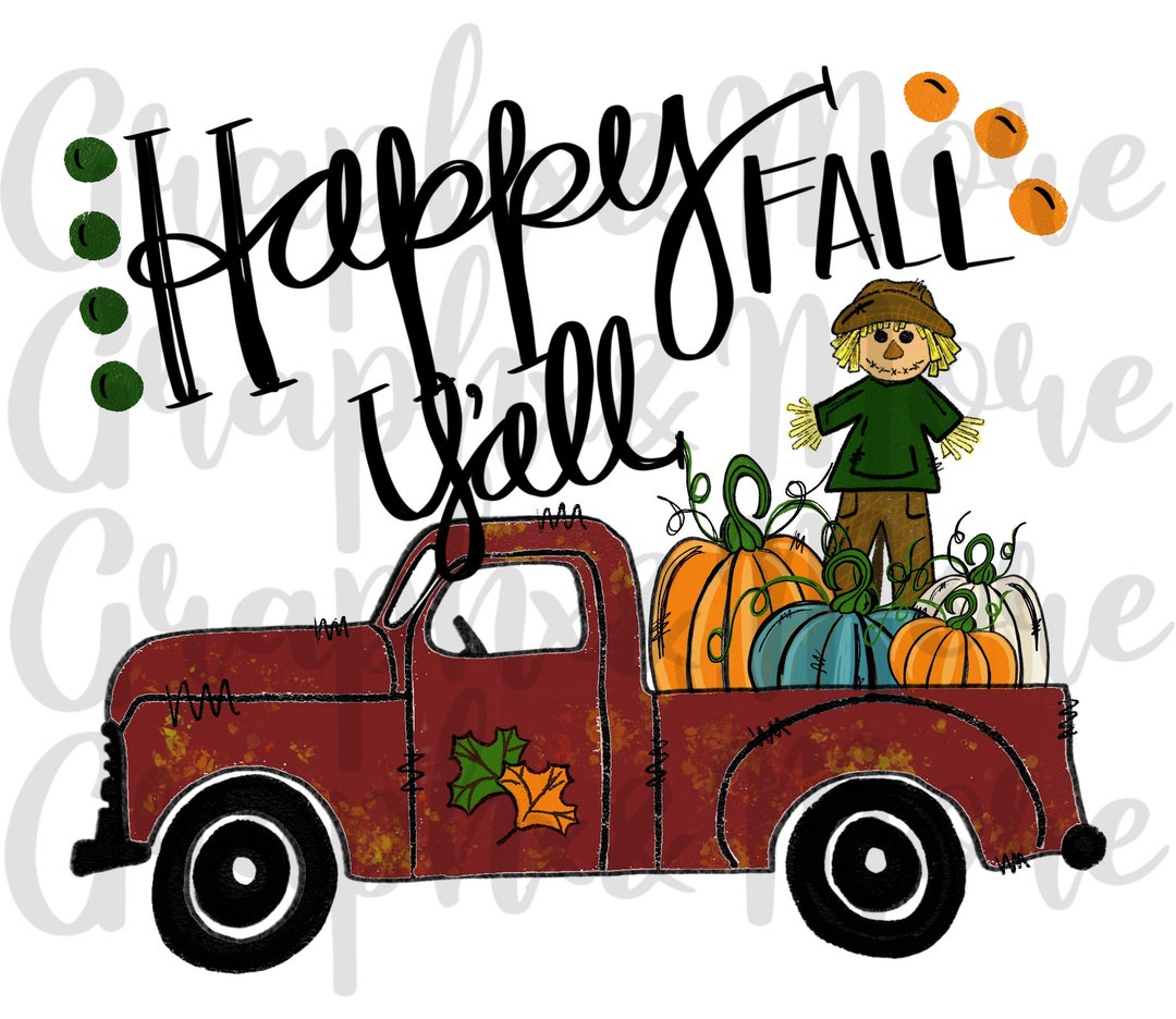 Happy Fall Y’all Truck PNG | Hand Drawn | Sublimation Design - Etsy