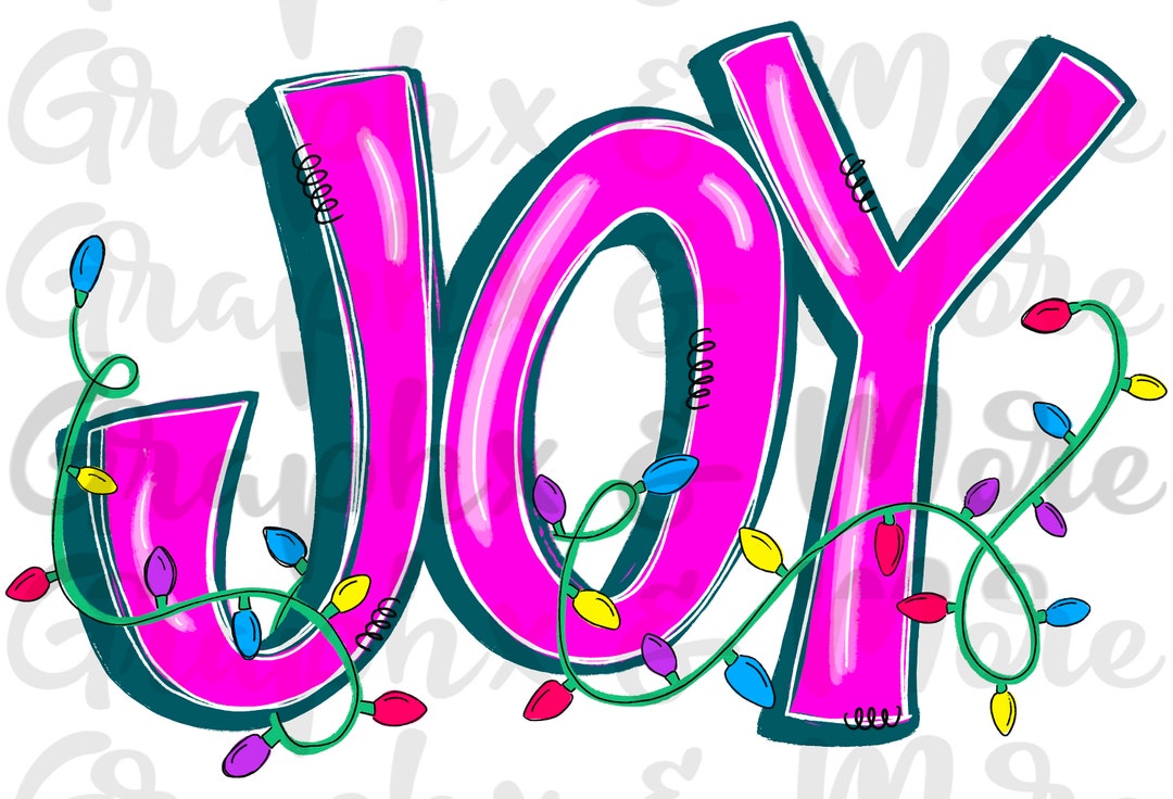 Bright Pink JOY PNG | Hand Drawn | Sublimation Design - Etsy