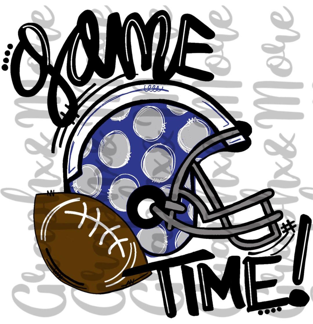 Blue, Gray and White Helmet | Game Time | PNG | Sublimation Design ...