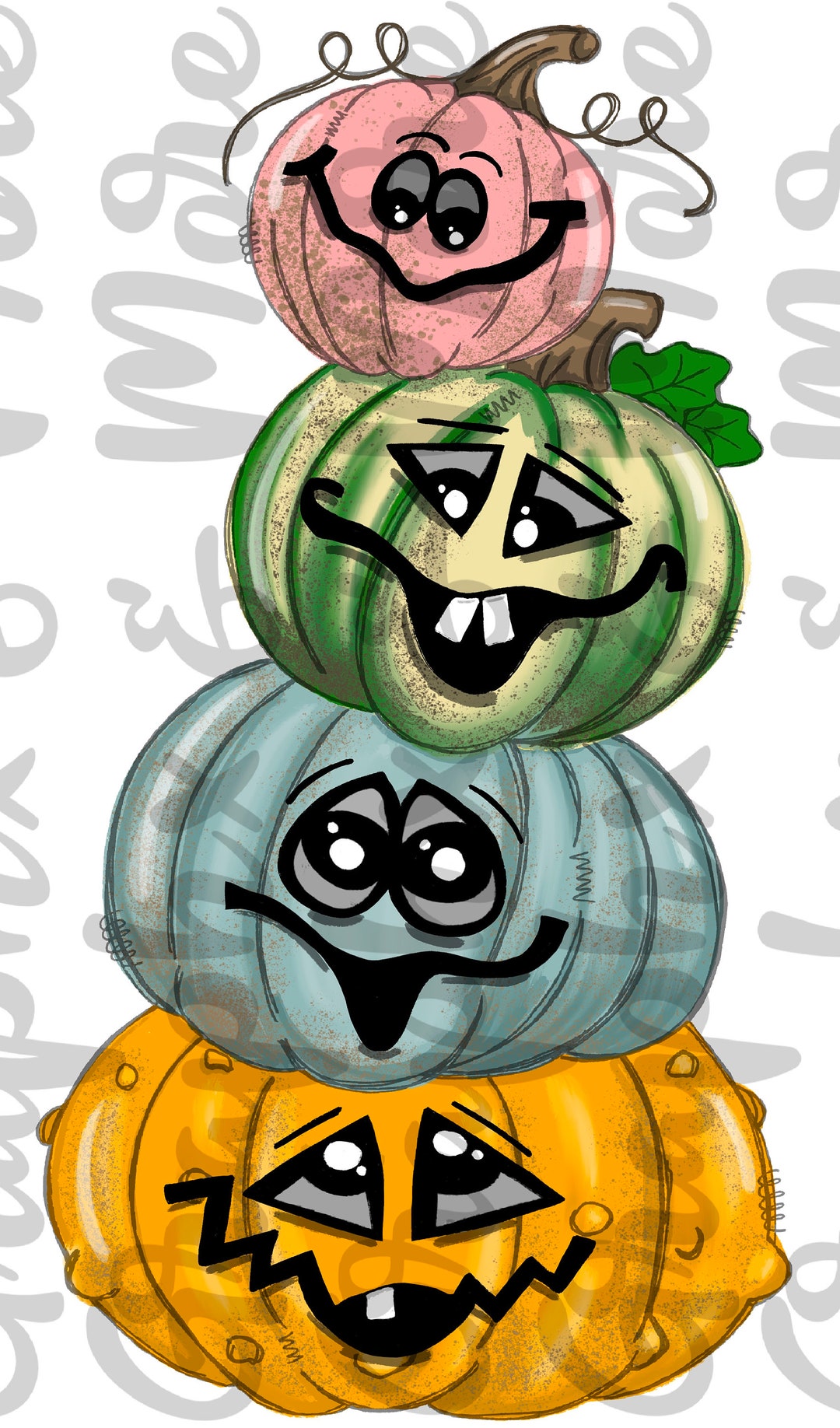 Jack O’lantern Stack PNG | Hand Drawn | Sublimation Design - Etsy