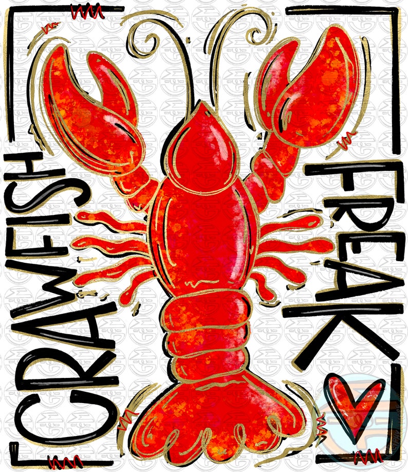 Crawfish Freak PNG Sublimation Design Hand Drawn - Etsy