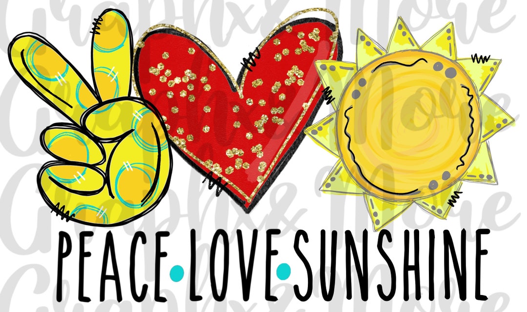 Peace. Love. Sunshine PNG | Hand Drawn | Sublimation Design - Etsy
