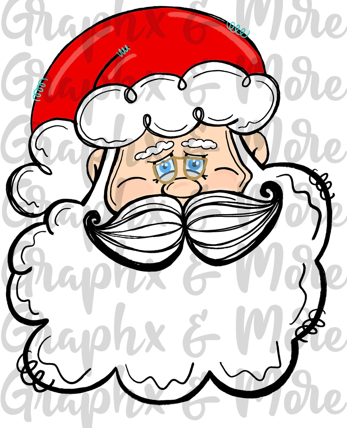 Red Santa Plain PNG Hand Drawn Sublimation Design - Etsy