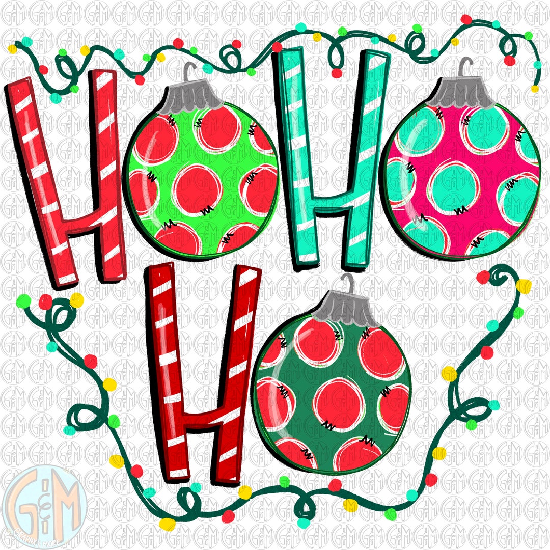 Ho Ho Ho PNG | Sublimation Design | Hand Drawn | Clip Art - Etsy