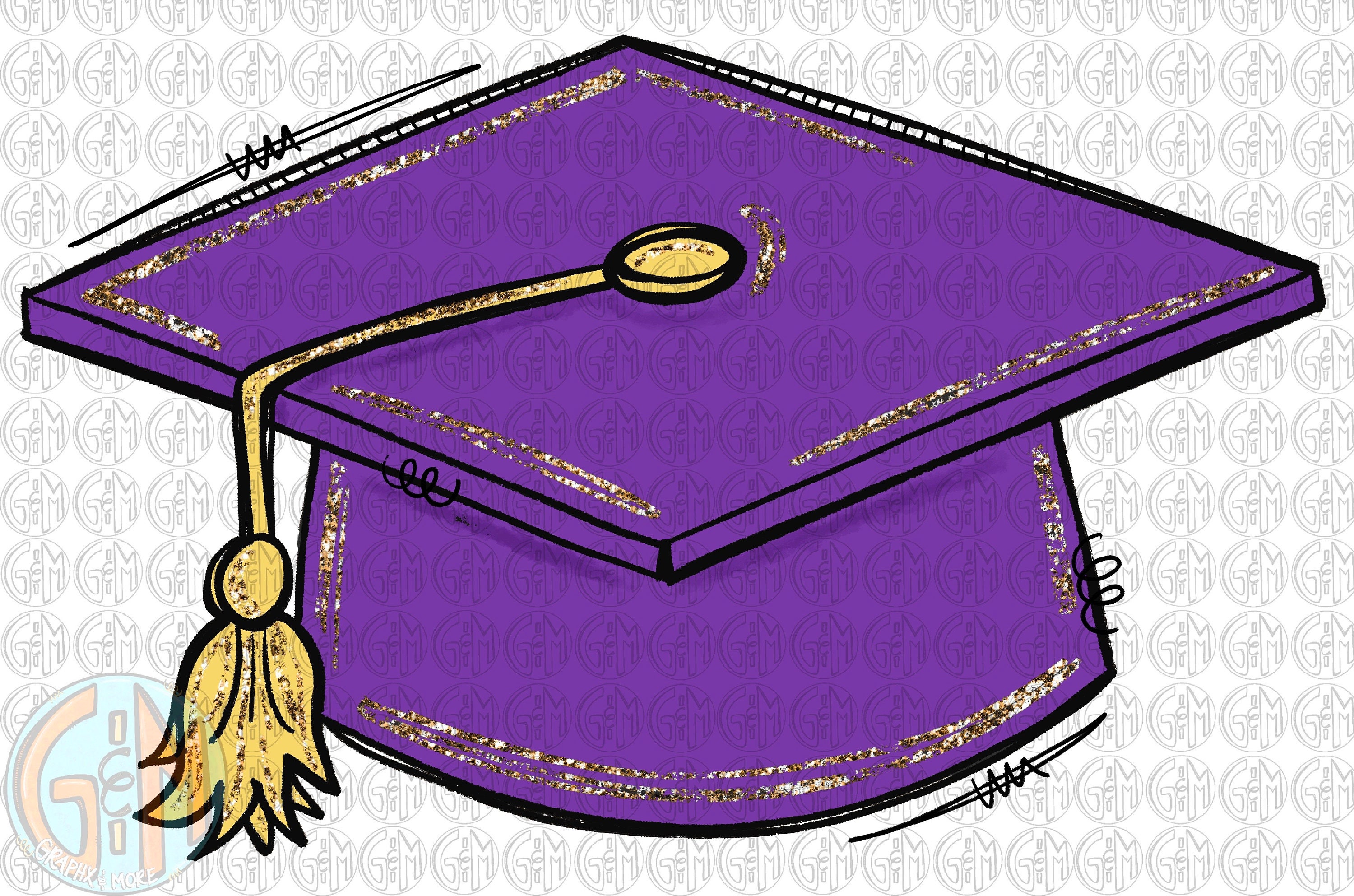 Purple Graduation Cap And Diploma