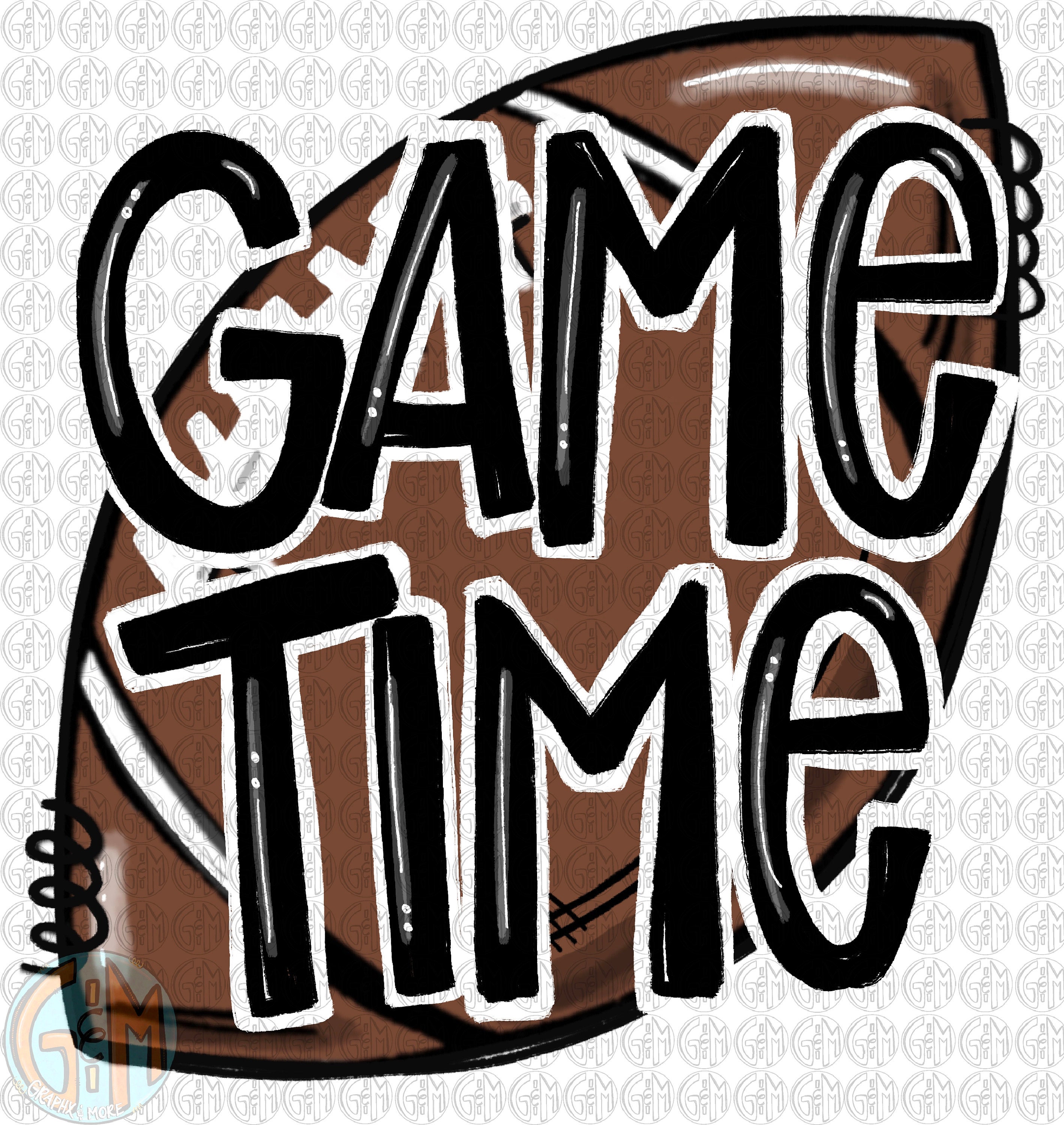 Game Time Football PNG Hand Drawn Sublimation Design | Etsy