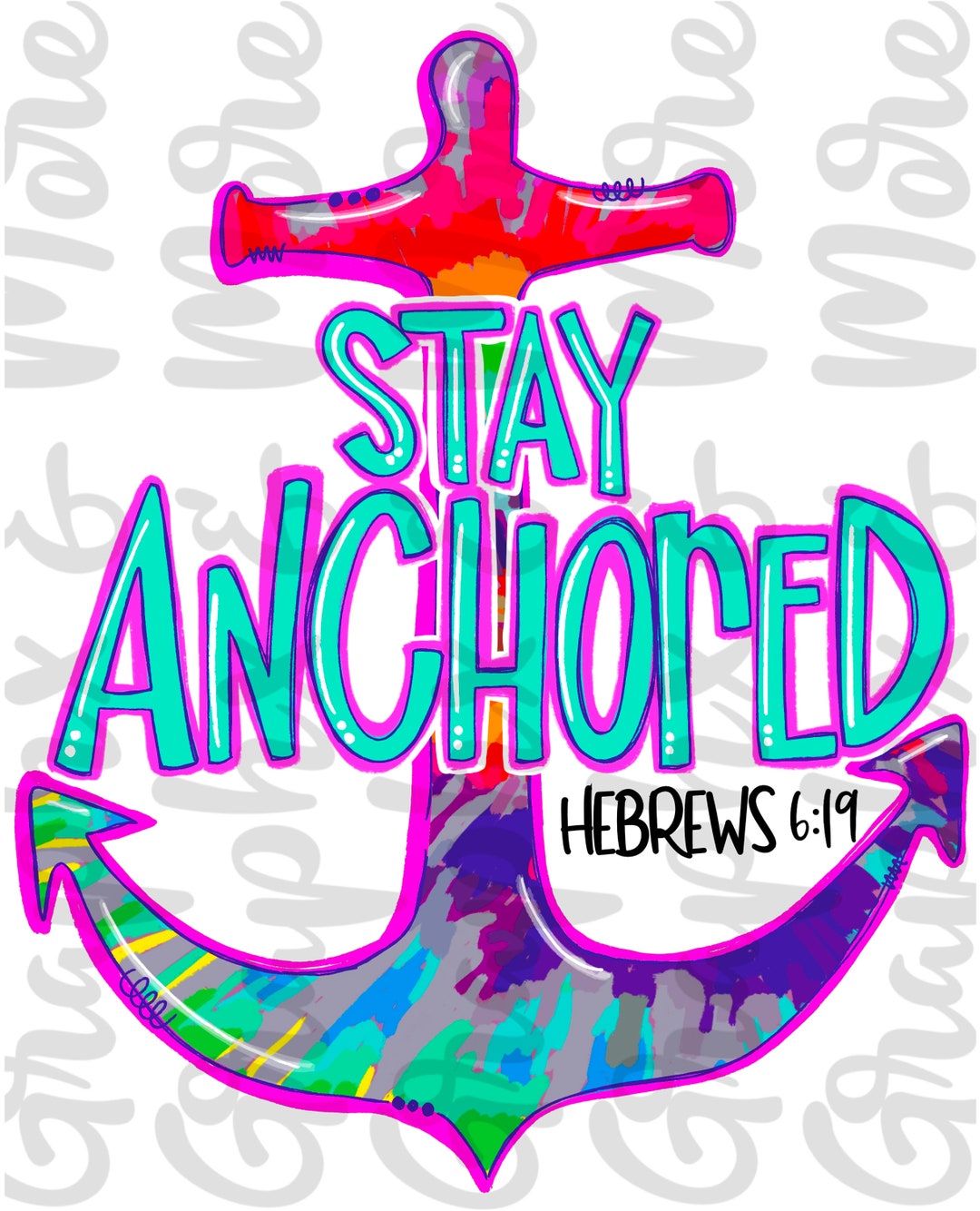 Stay Anchored PNG | Hebrews 6:19 | Sublimation Design | Hand Drawn - Etsy