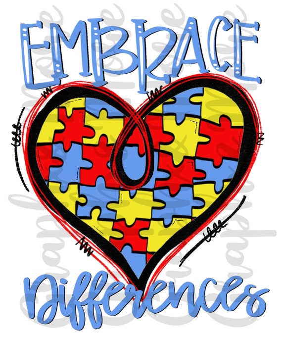Embrace Differences PNG Hand Drawn Sublimation Design | Etsy