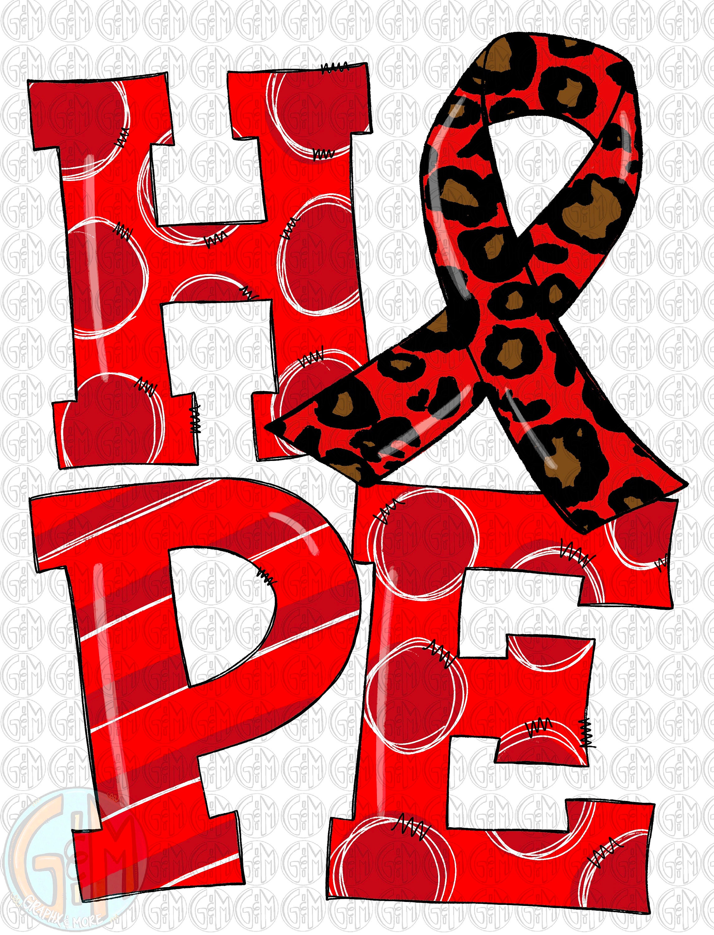 HOPE Awareness Ribbon PNG Red Sublimation Design Hand - Etsy